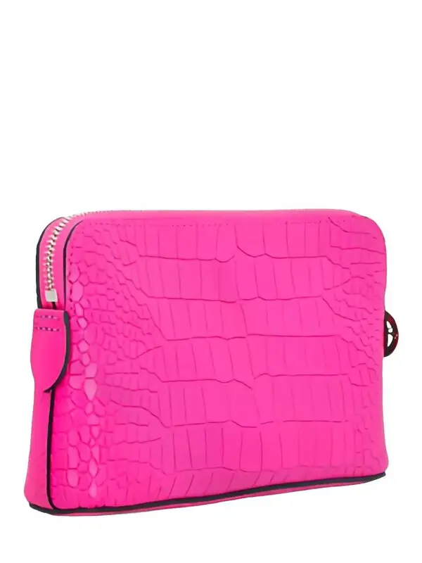 Longchamp Crocodile-effect Clutch - Pink