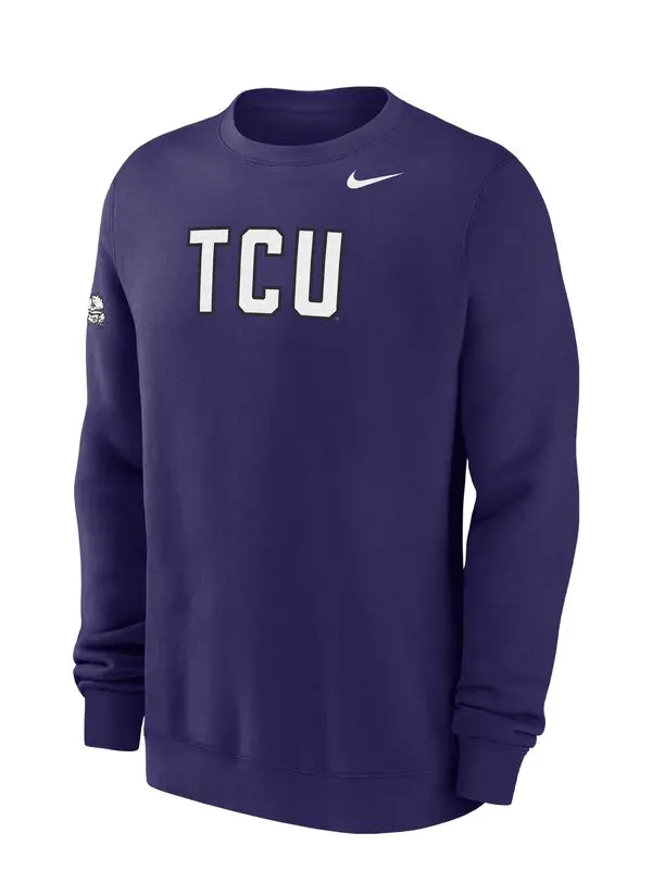 Nike Tcu Club Fleece Crew-neck Sweatshirt - Purple