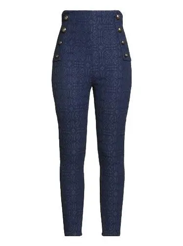 Elisabetta Franchi Slim Fit Appliqued Pants - Navy
