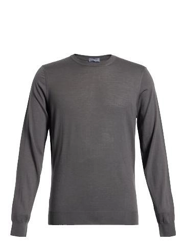 DRUMOHR Super 140s Wool Crewneck Sweater - Grey