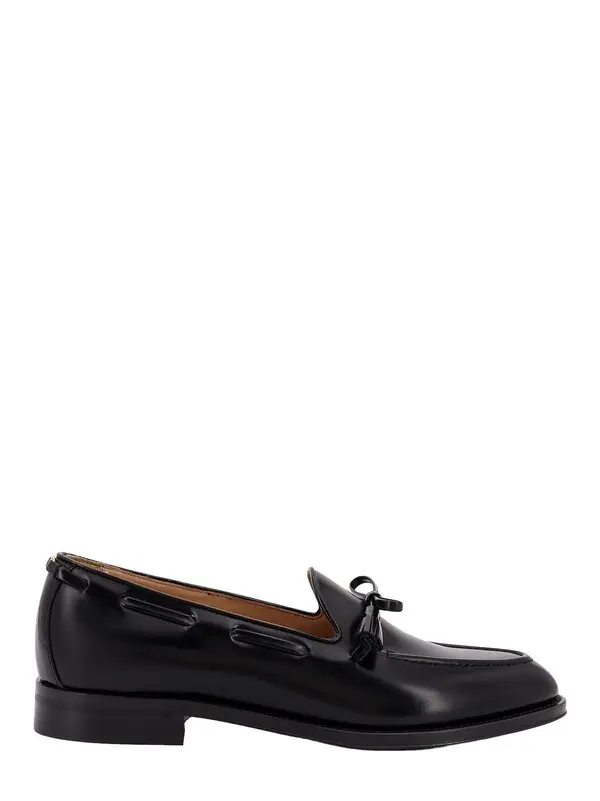 Valentino Garavani Bowshire Leather Loafers - Black