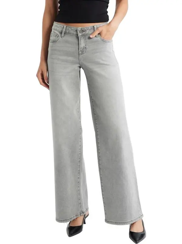 HIDDEN JEANS Mid-rise Wide Leg Jeans - Light Grey