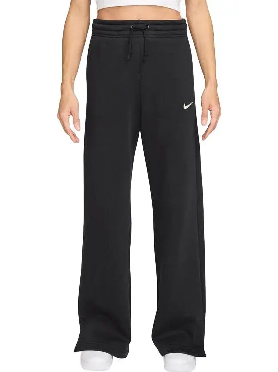 Nike Sportswear Phoenix High-waist Wide-leg Sweatpants - Black/sail