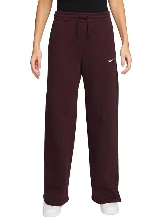 Nike Sportswear Phoenix High-waist Wide-leg Sweatpants - Burgundy Crush/sail