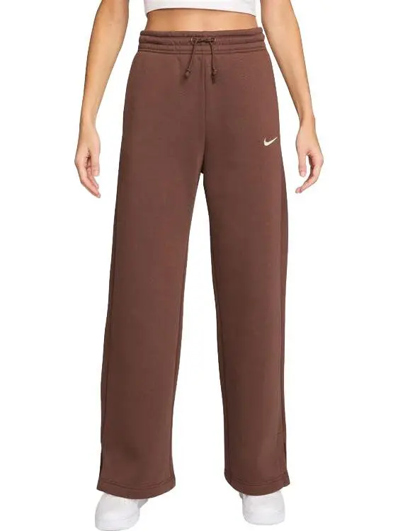 Nike Sportswear Phoenix High-waist Wide-leg Sweatpants - Fauna Brown/sail