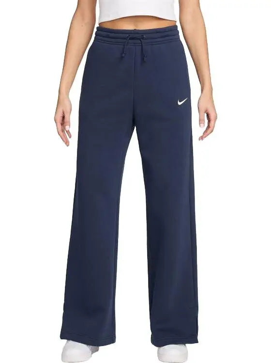Nike Sportswear Phoenix High-waist Wide-leg Sweatpants - Midnight Navy/sail