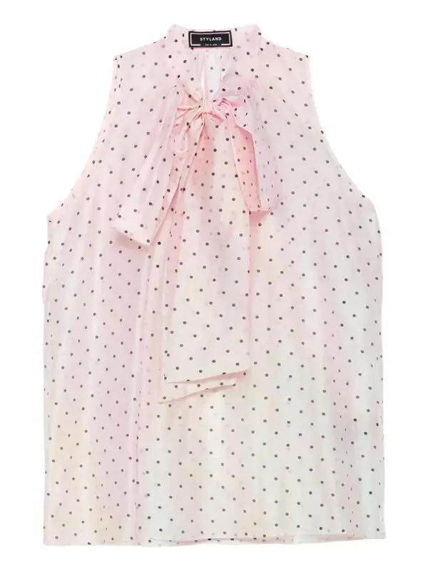 STYLAND Polka-dot Blouse - Pink