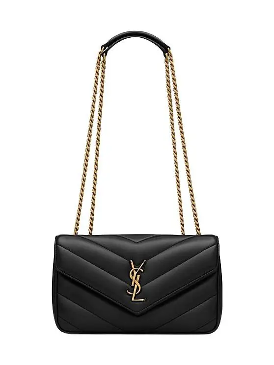 Saint Laurent Loulou Small Bag In Matelasse Lambskin - Black