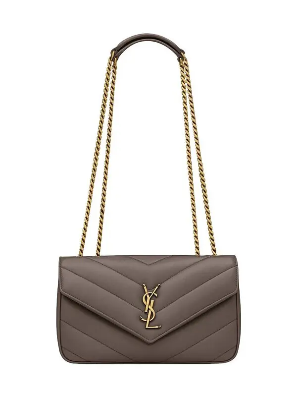 Saint Laurent Loulou Small Bag In Matelasse Lambskin - Urban Grey