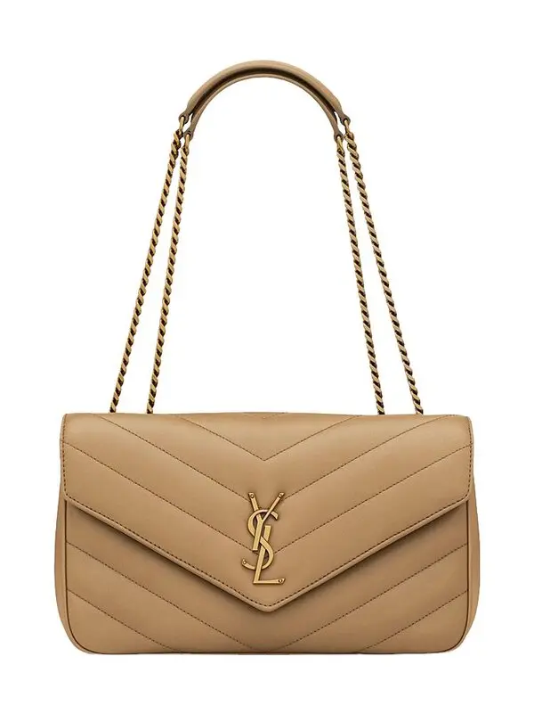 Saint Laurent Loulou Large Convertible Shoulder Bag - Natural Tan