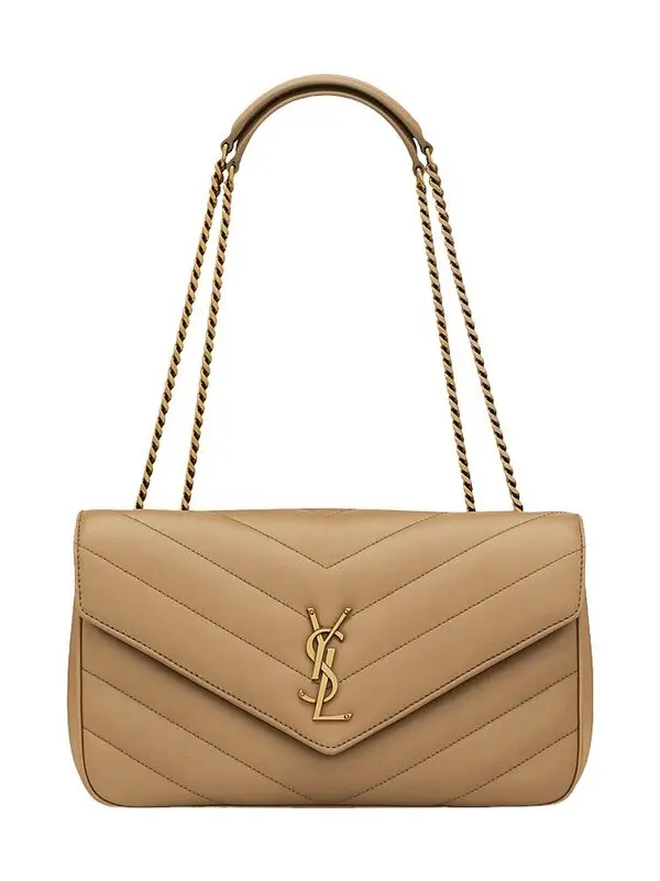 Saint Laurent Loulou Large Convertible Shoulder Bag - Natural Tan