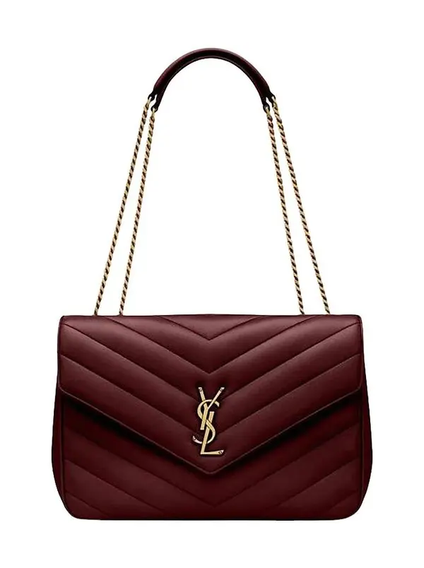 Saint Laurent Loulou Large Convertible Shoulder Bag - Rouge Cabernet