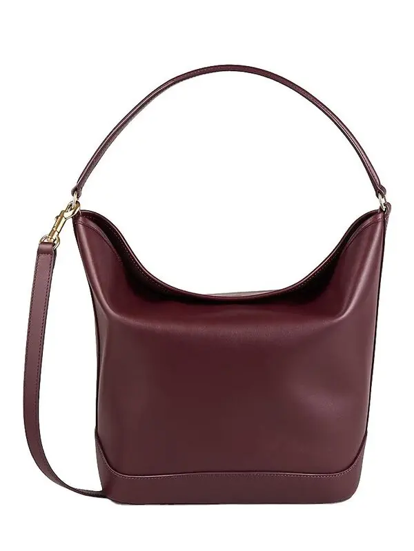 Sandro Leather Bucket Bag - Bordeaux