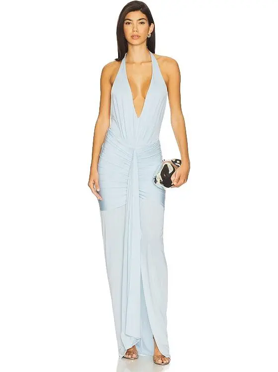MOTHER OF ALL Inaya Halter Maxi Dress - Baby Blue