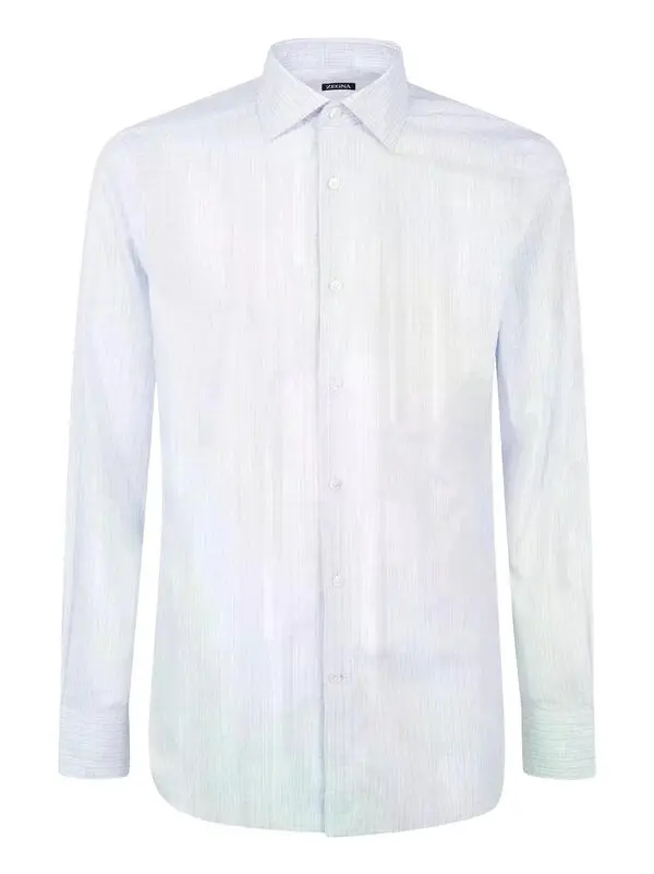 Zegna Checked Cotton Shirt - Blue