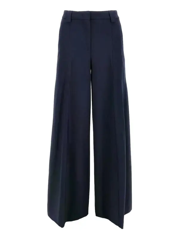 THELATEST Wide Leg Trousers With Side Pockets - Blue