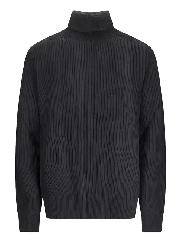 PT TORINO Ribbed-knit Turtleneck Jumper - Black