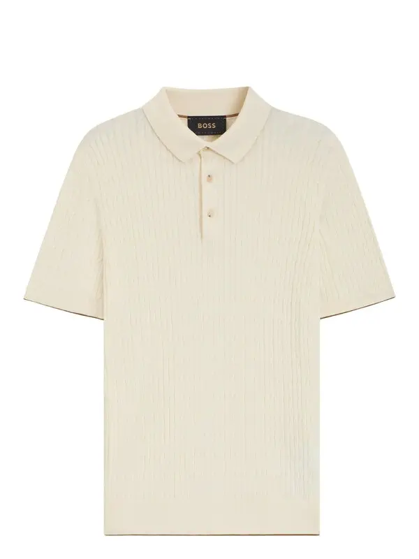 BOSS Silk-cotton Polo Shirt - White