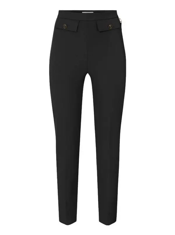 Elisabetta Franchi Double Crepe Trousers - Black