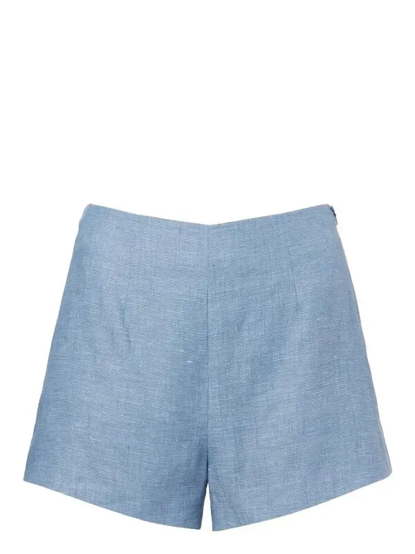 Posse Thea High-rise Linen Shorts - Blue
