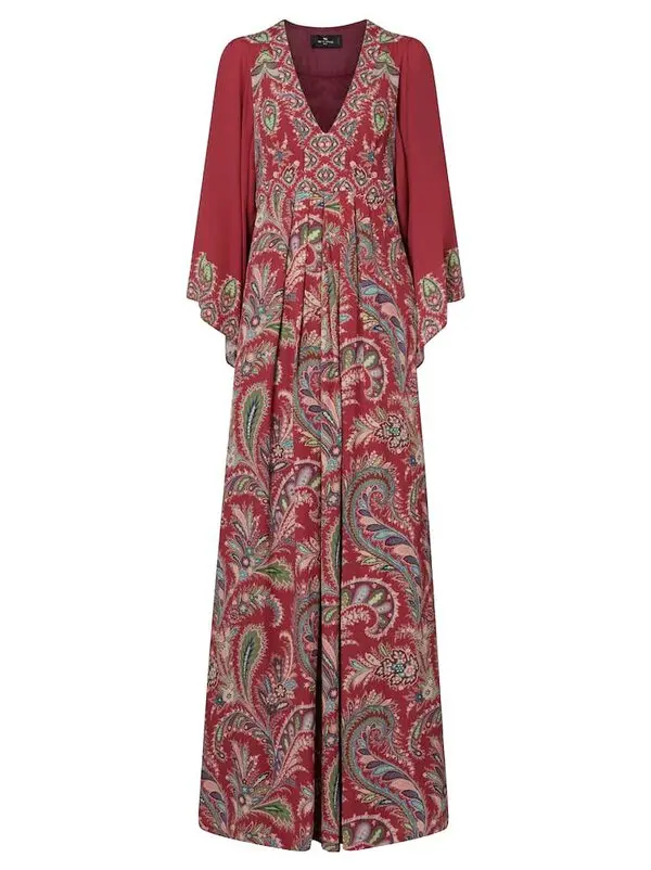 Etro Paisley Print Maxi Dress - Burgundy