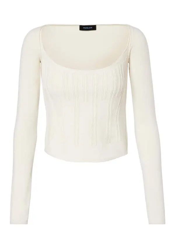 MUGLER Knitted Top - White