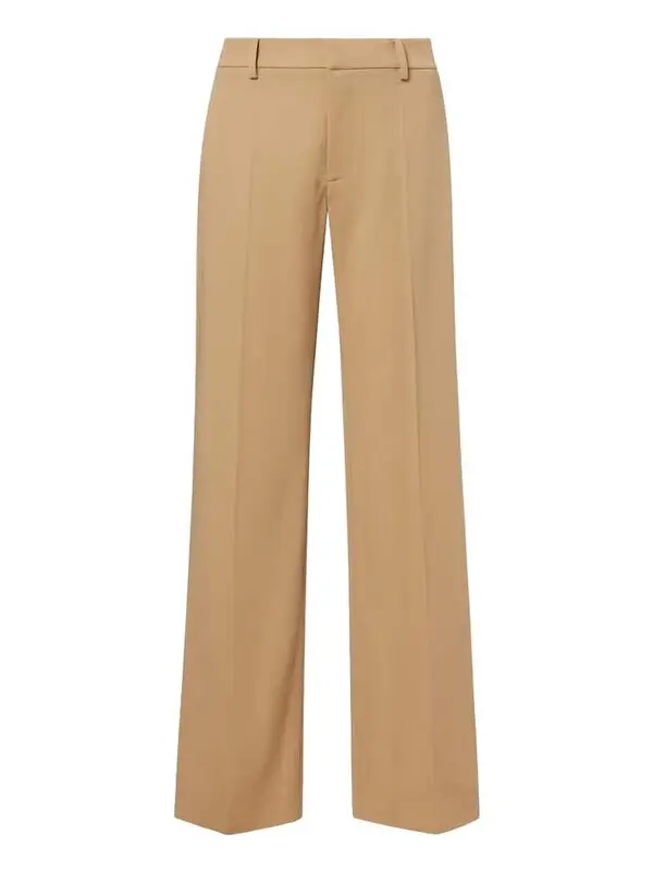 Ralph Lauren Corrine Low-rise Wool Wide-leg Pants - Beige