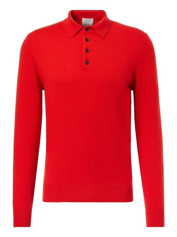 ALLUDE Cashmere Polo Sweater - Red