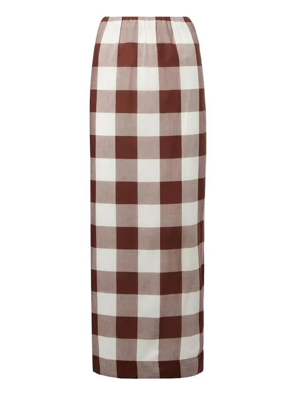 Posse Mira Gingham Cotton Maxi Skirt - Multicoloured