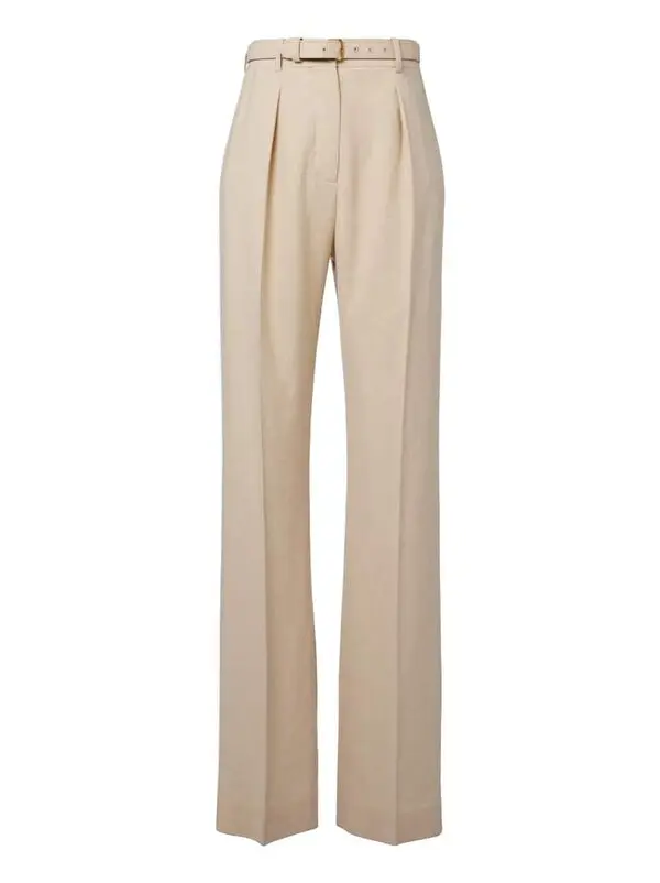 Loro Piana Linen And Wool Straight Pants - Beige