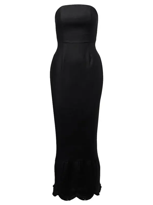 Posse Essie Strapless Linen Gown - Black