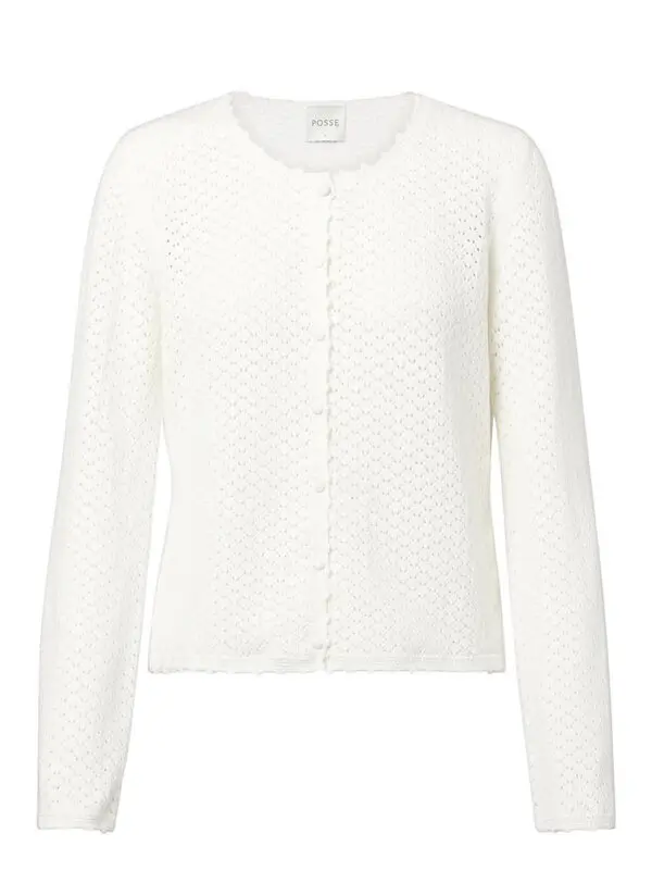 Posse Helena Crochet Cardigan - White