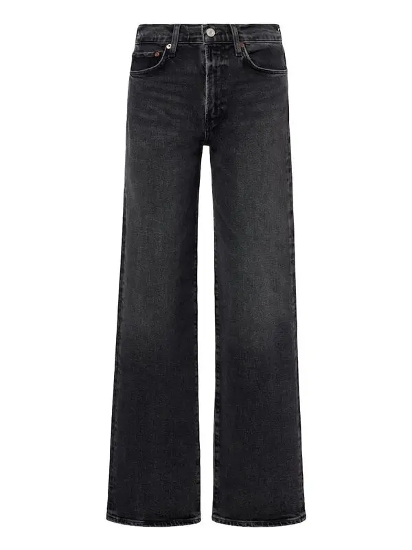 AGOLDE Harper Mid-rise Straight Jeans - Black