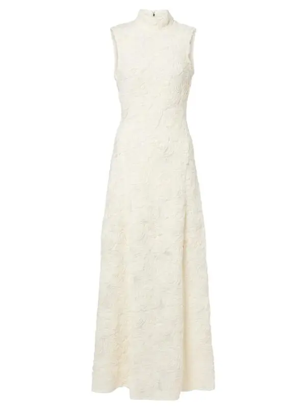 Remain Birger Christensen Floral Mesh Maxi Dress - White