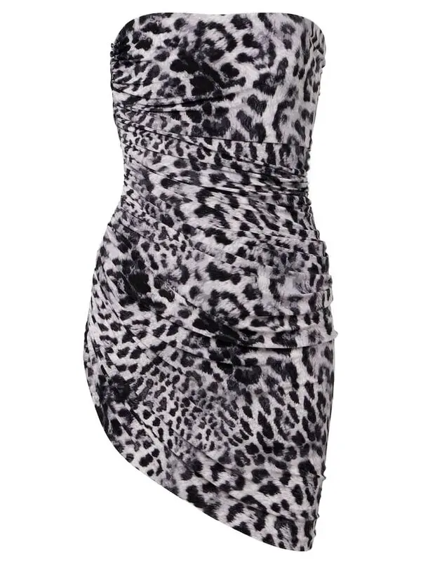 Norma Kamali Diana Pickleball Leopard-print Mini Dress - Multicoloured