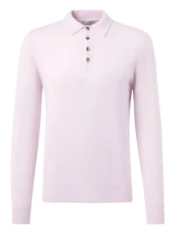 ALLUDE Cashmere Polo Sweater - Pink