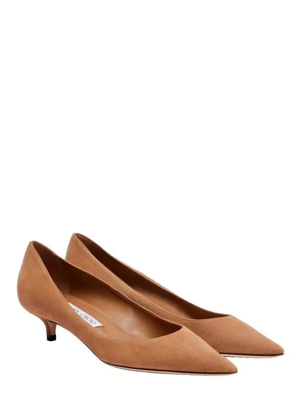 JIMMY CHOO Amelia 35 Suede Pumps - Beige