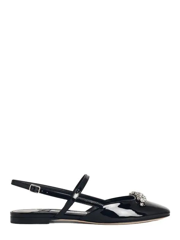 JIMMY CHOO Leather Ballet Flats - Black