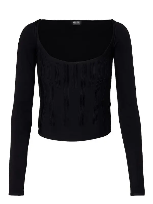 MUGLER Knitted Top - Black