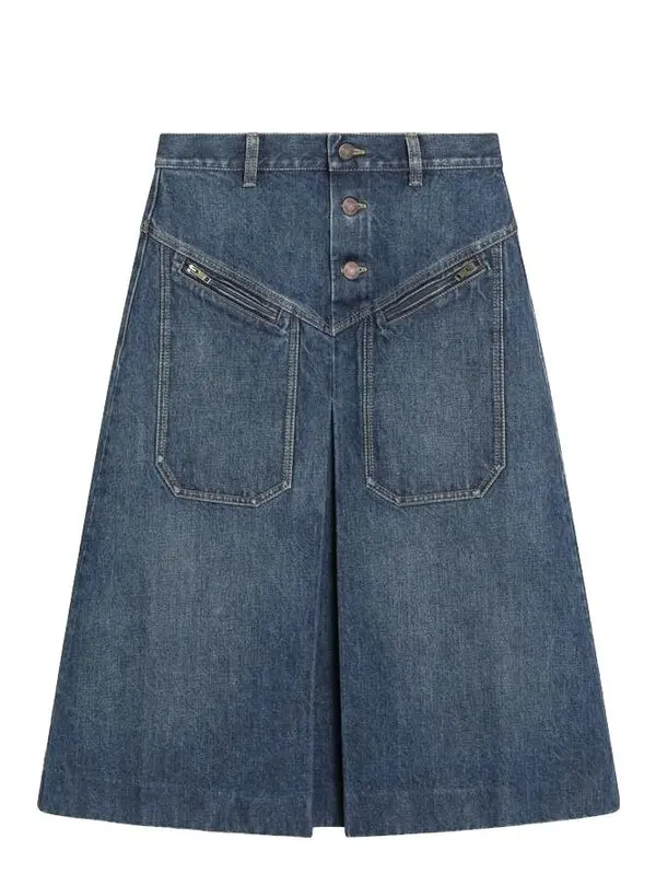 Chloé Knee-length Denim Skirt - Blue