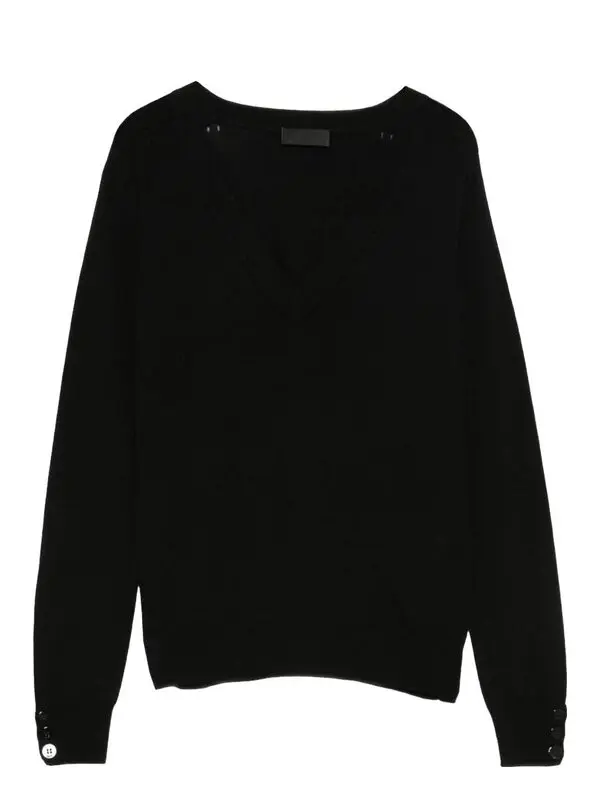 Liu Jo V-neck Wool Sweater - Black