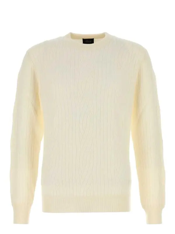 Brioni Ivory Wool-cashmere Blend Knitwear - White