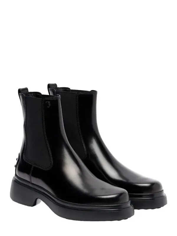 TOD'S Leather Chelsea Boots - Black