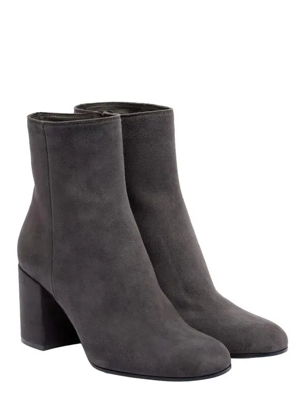 GIANVITO ROSSI Joelle 70 Suede Ankle Boots - Grey