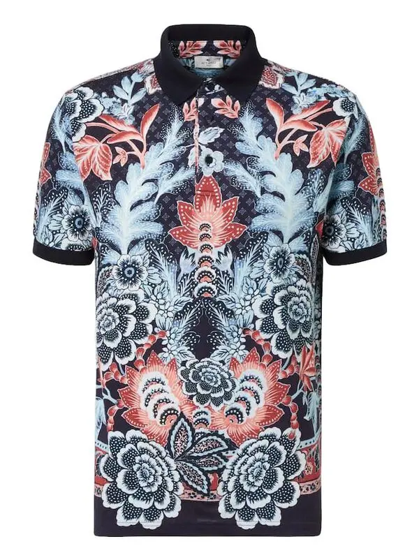 Etro Paisley Cotton Pique Polo Shirt - Multicoloured