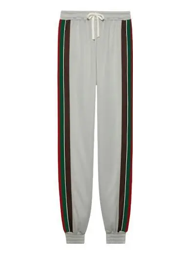 Gucci Technical Jersey Web Trackpants - Grey/green/red