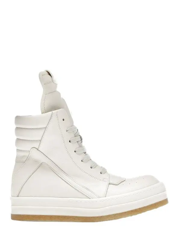 Rick Owens Creep Geobasket High Sneakers - Milk