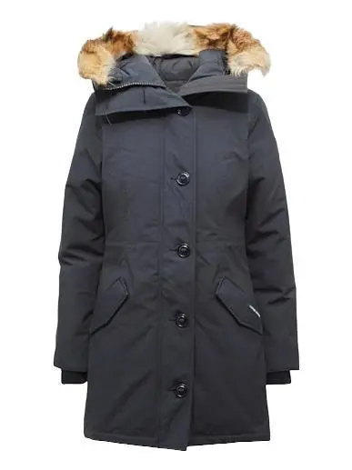 Canada Goose Rossclair Fur Parka Jacket - Navy Blue