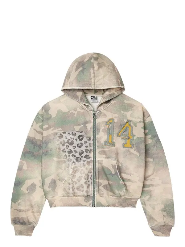 VALE FOREVER Cheetah Camo Zip Up - Yellow