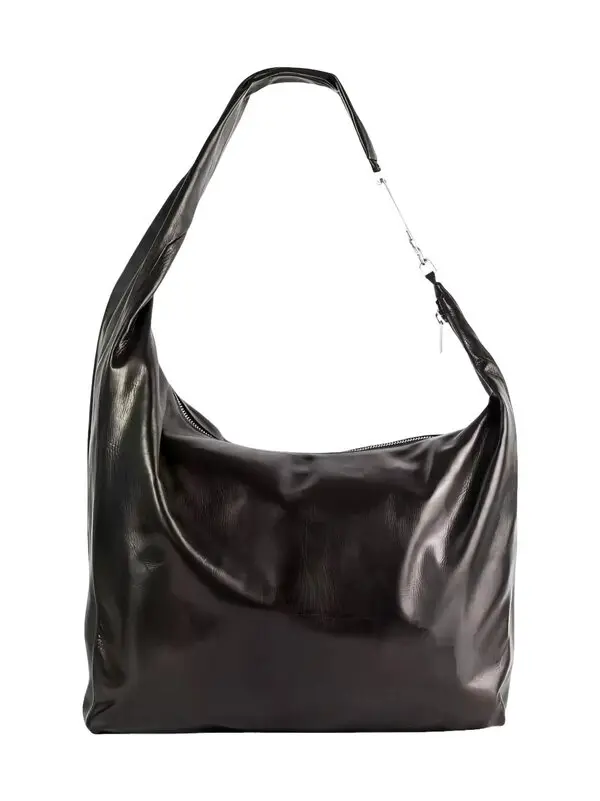 Rick Owens Gemini Shiny-calfskin Shoulder Bag - Black